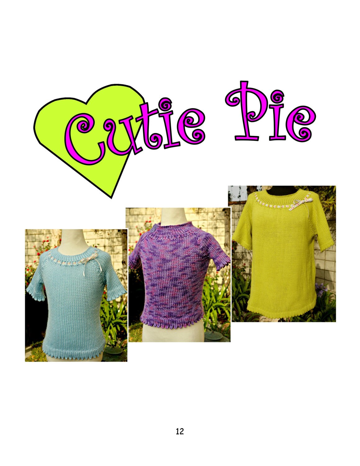 Cutie-Pie Top Machine Knit Pattern by LindasCrafts on Etsy