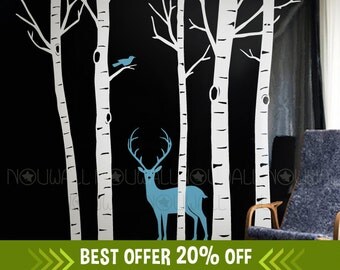 Winter Tree Wall decal living room wall decals Wall by NouWall