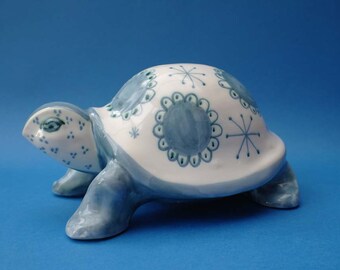 DAVID SPARP RYE Pottery - adorable Tortoise Money Box - Handpainted