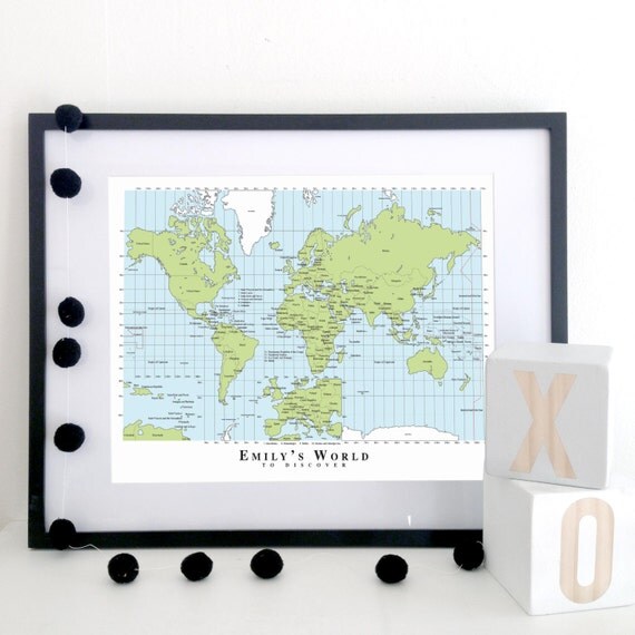 A World to Discover Custom World Map Poster