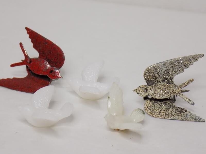 1960s Miniature Doves 5pc Set, Metal & Plastic, Bird Figurines ...