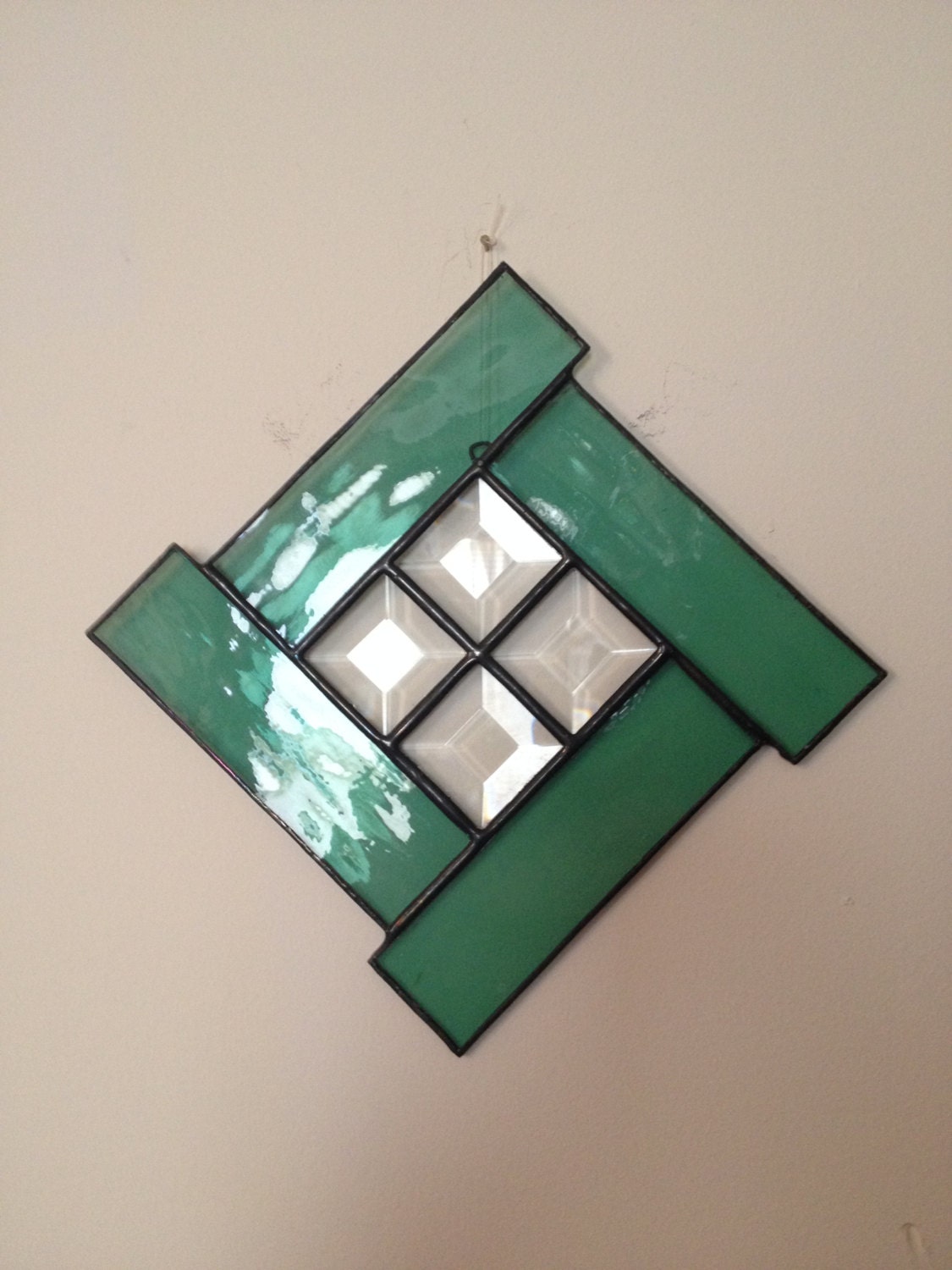 Tiffany Style Stained Cut Glass Window Wall Hanging Home