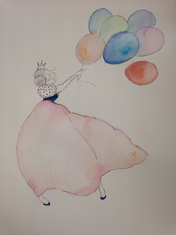 Items similar to Original watercolor and ink painting, 11 x 15 ...