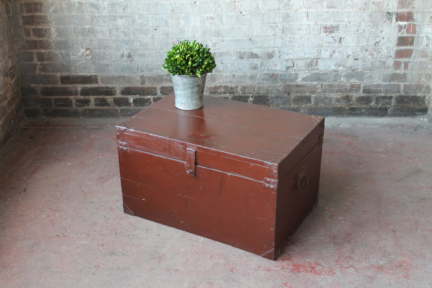 Vintage Trunk Primitive Hope Chest Toy Box Side Table Hand Made ...