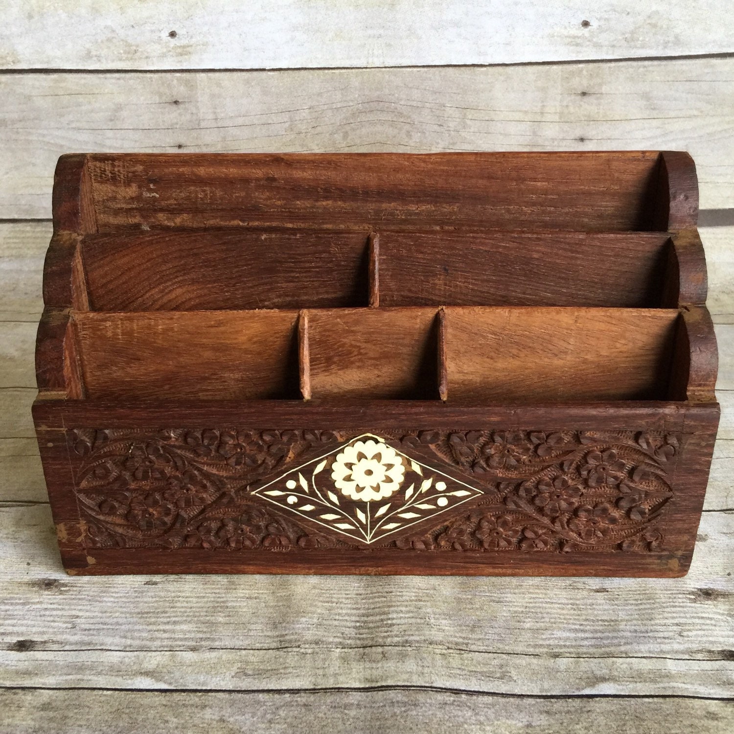 Wooden Box Letter Sorter – Organizer – – Haute Juice