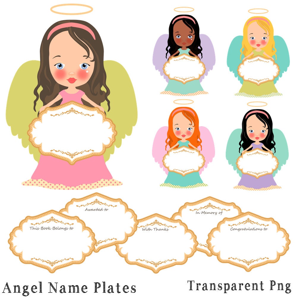 Angel Name Plates, In Memory, Book Belongs to - Instant Download from ...