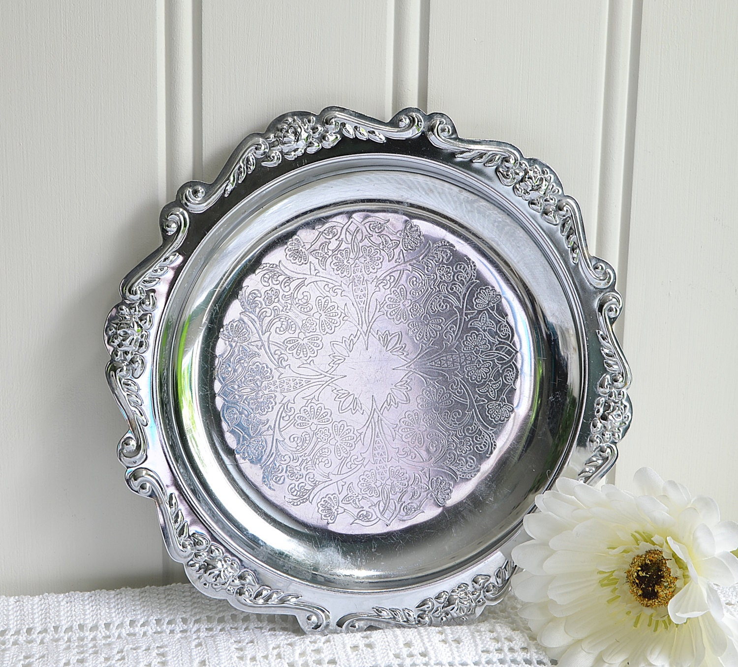Small chrome cookie plate, vintage chrome plate tray – Haute Juice