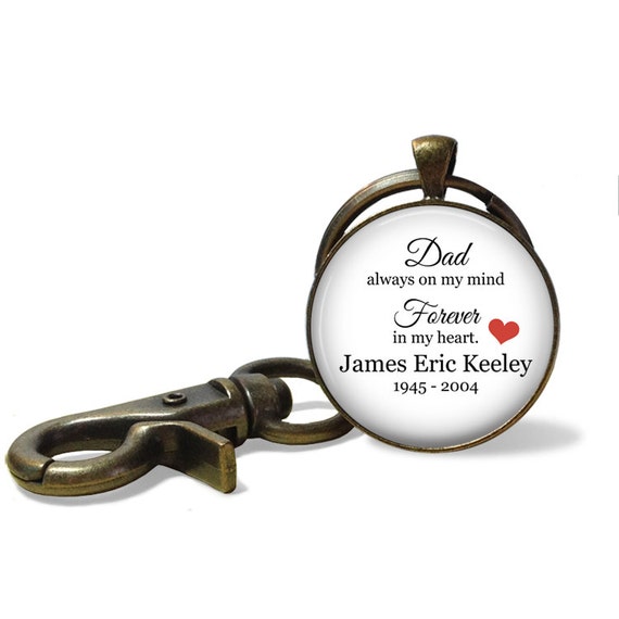 Memorial Key Chain Dad forever in my Heart by 4CsCustomCreations