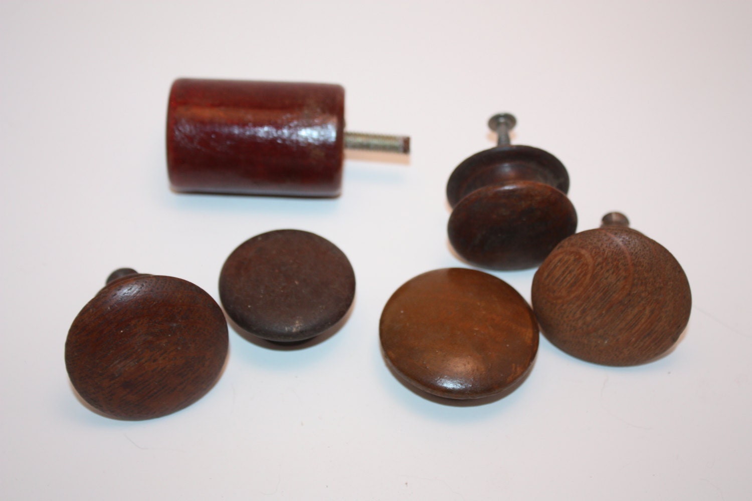 Vintage Lot of 6 Upcycled, Recycled Wooden, Wood Knobs, Stool leg ...