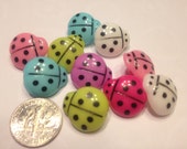Items similar to 10 large assorted color ladybug buttons, 15 x 16 mm (6 ...
