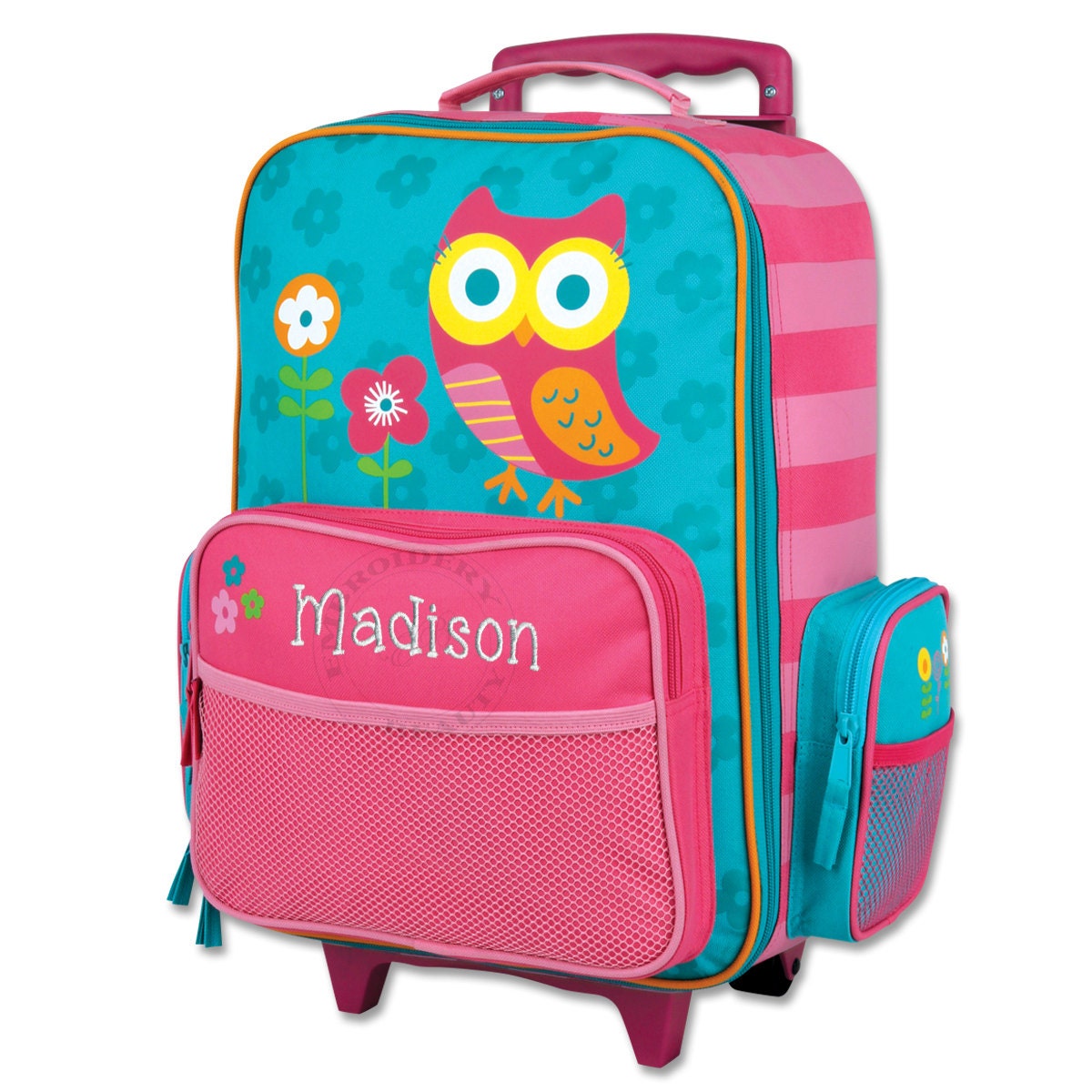 Teal Owl Rolling Luggage