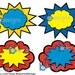 Superhero Signs Boom Pow Zap Bam Pop 8.5 x 11