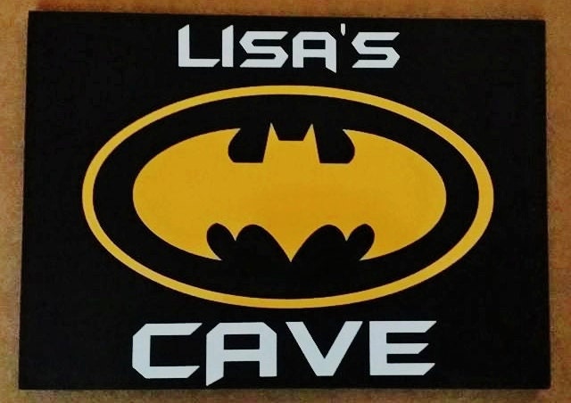 Batman Personalized Bat Cave Wood Sign Man by WordArtTreasures