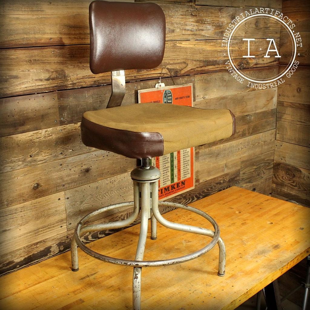 Vintage Industrial Brown Cole Steel Office Workshop Chair – Haute Juice