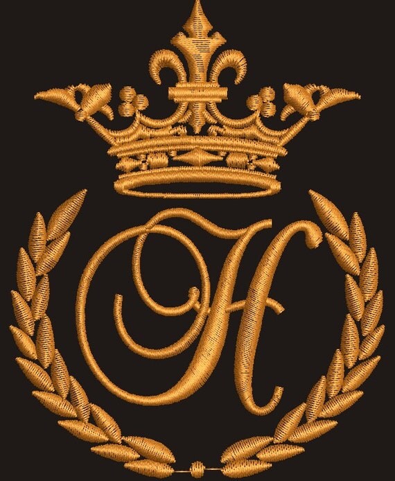 Crown laurel wreath and the monogram letter H