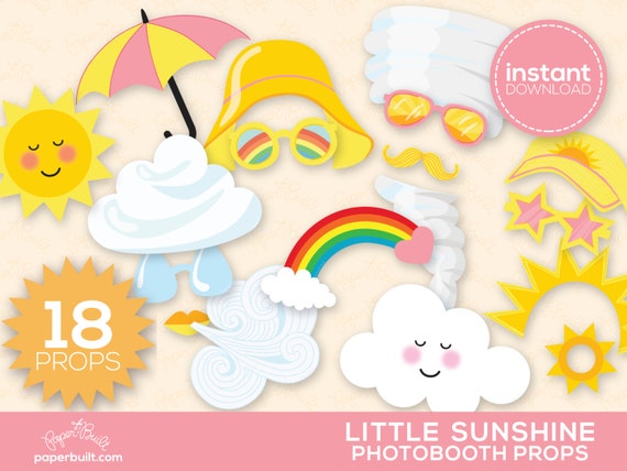 My Little Sunshine Party Photo Booth Props by PaperBuiltShop