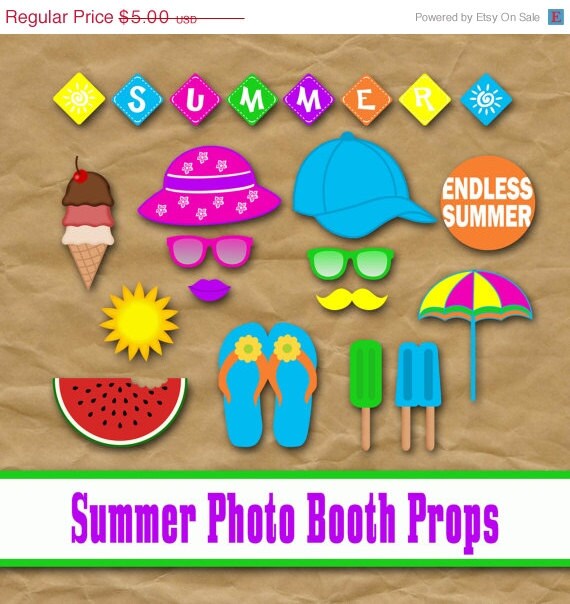 40% Off Sale Summer Photo Booth Props and by OldMarket on Etsy