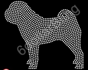 Rhinestone Iron On Transfer Dachshund Outline Dog