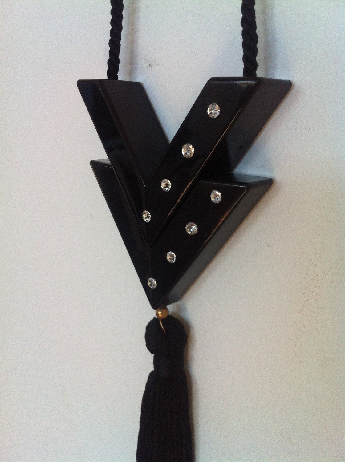 Huge vintage Valentino necklace with big V pendant and secret perfume ...