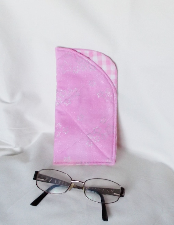 Sparkly Pink Glasses Case Fabric Specs Pouch By Alscraftycorner