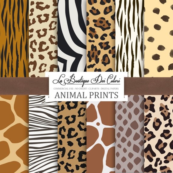 Animal prints digital paper. Safari by LaBoutiqueDeiColori on Etsy