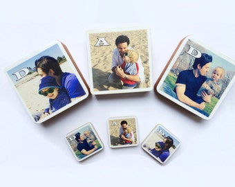 Personalized Baby or Pregnancy Photo Wood Blocks great baby