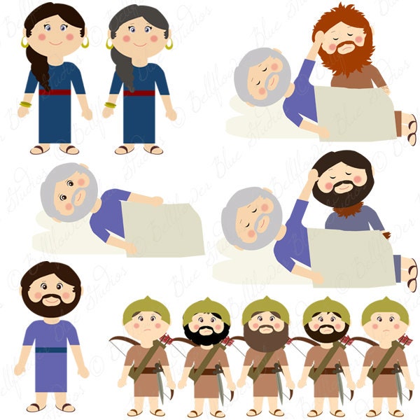 Jacob and Esau Digital Clipart by BellflowerBlueStudio on Etsy