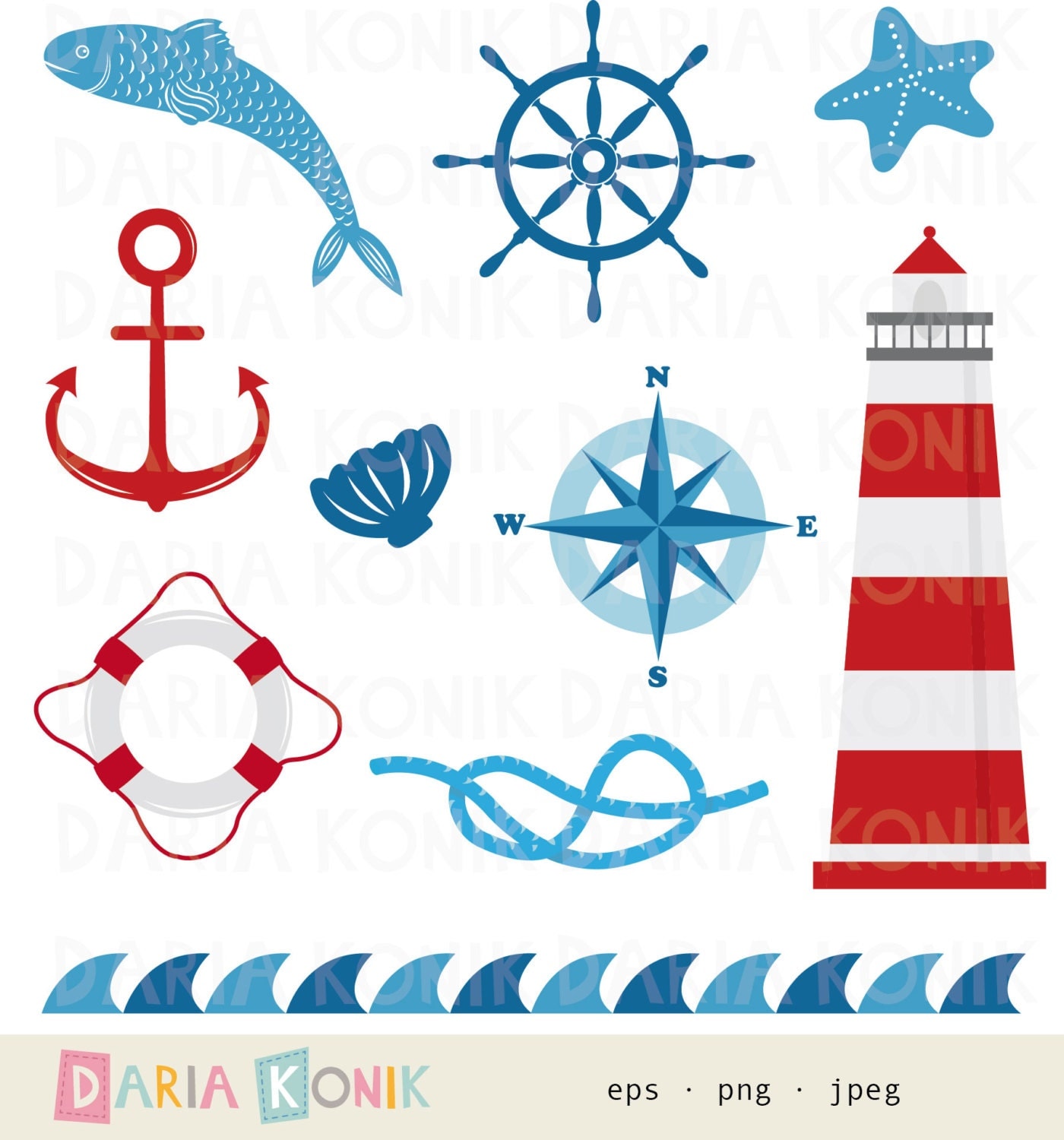 Nautical Clip Art Set-maritime clip art lighthouse clip art