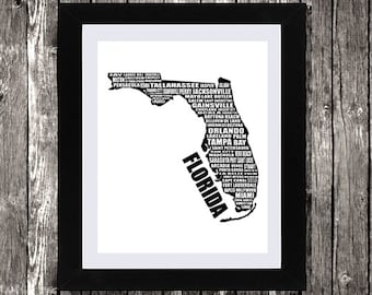 Florida map | Etsy