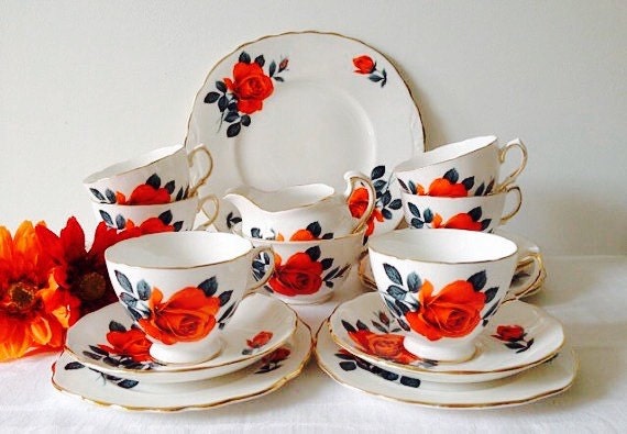 Royal Vale Red Rose Tea Set for 6 – Haute Juice