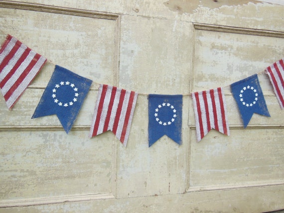 American Flag Banner Patriotic Banner by IchabodsImagination