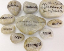Popular items for stones with words on Etsy