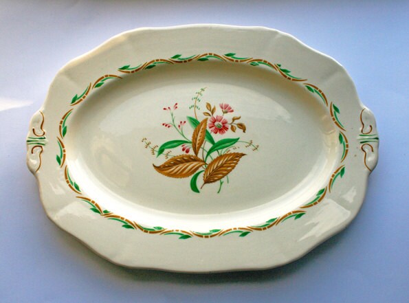 Alfred Meakin Serving Platter, 1950’s autumn tones, floral design ...