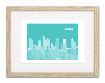 Houston skyline | Etsy
