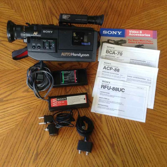 Vintage Sony Auto Handycam 8mm Video Camera with Accessories