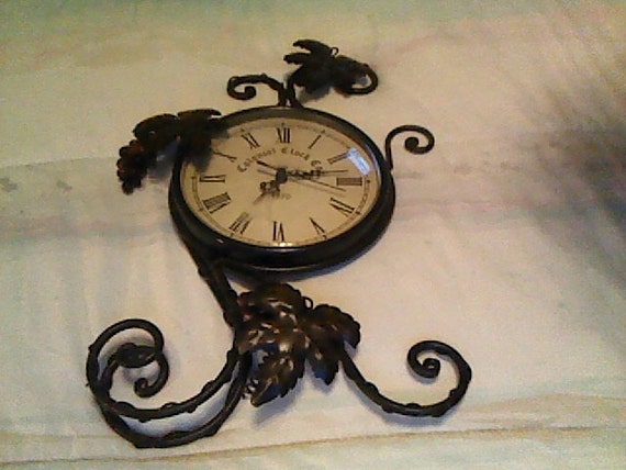 Vintage Wrought-Iron Colonial Clock / estd 1870 Antique