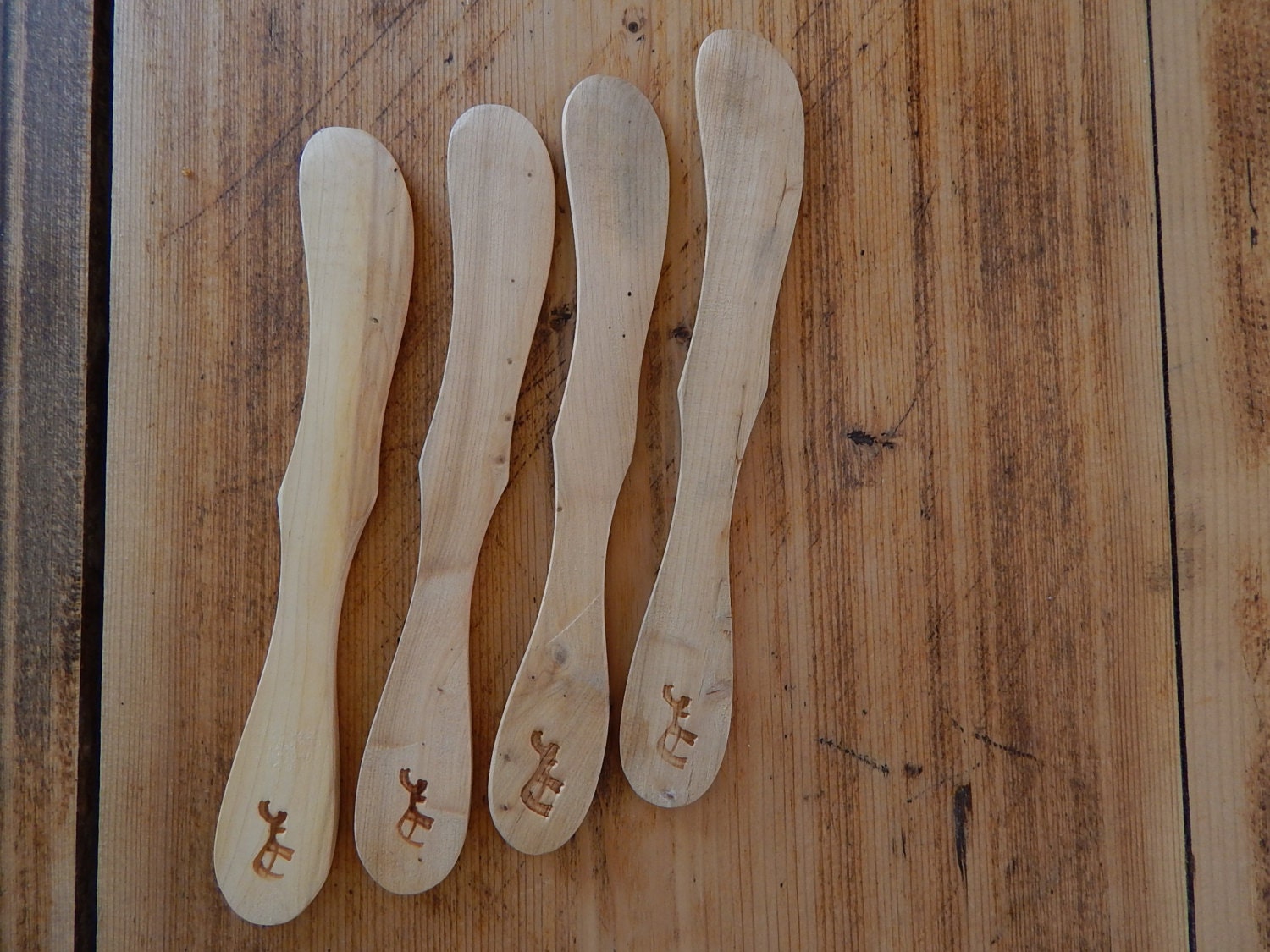 Vintage Wooden Knives Set of 4 Kitchen Utensils Rustic Kitchen decor ...