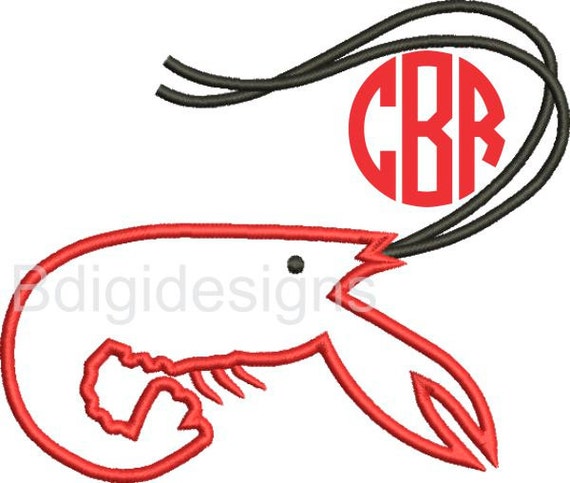 Crawfish Applique Embroidery Design by BDigidesigns on Etsy