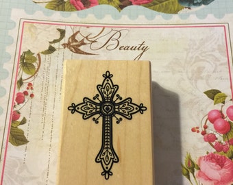 Cross rubber stamp | Etsy