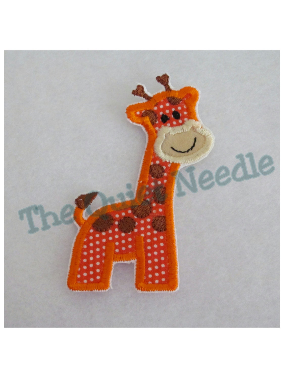 Giraffe Iron On or Sew On Embroidered Fabric by TheQuietNeedle