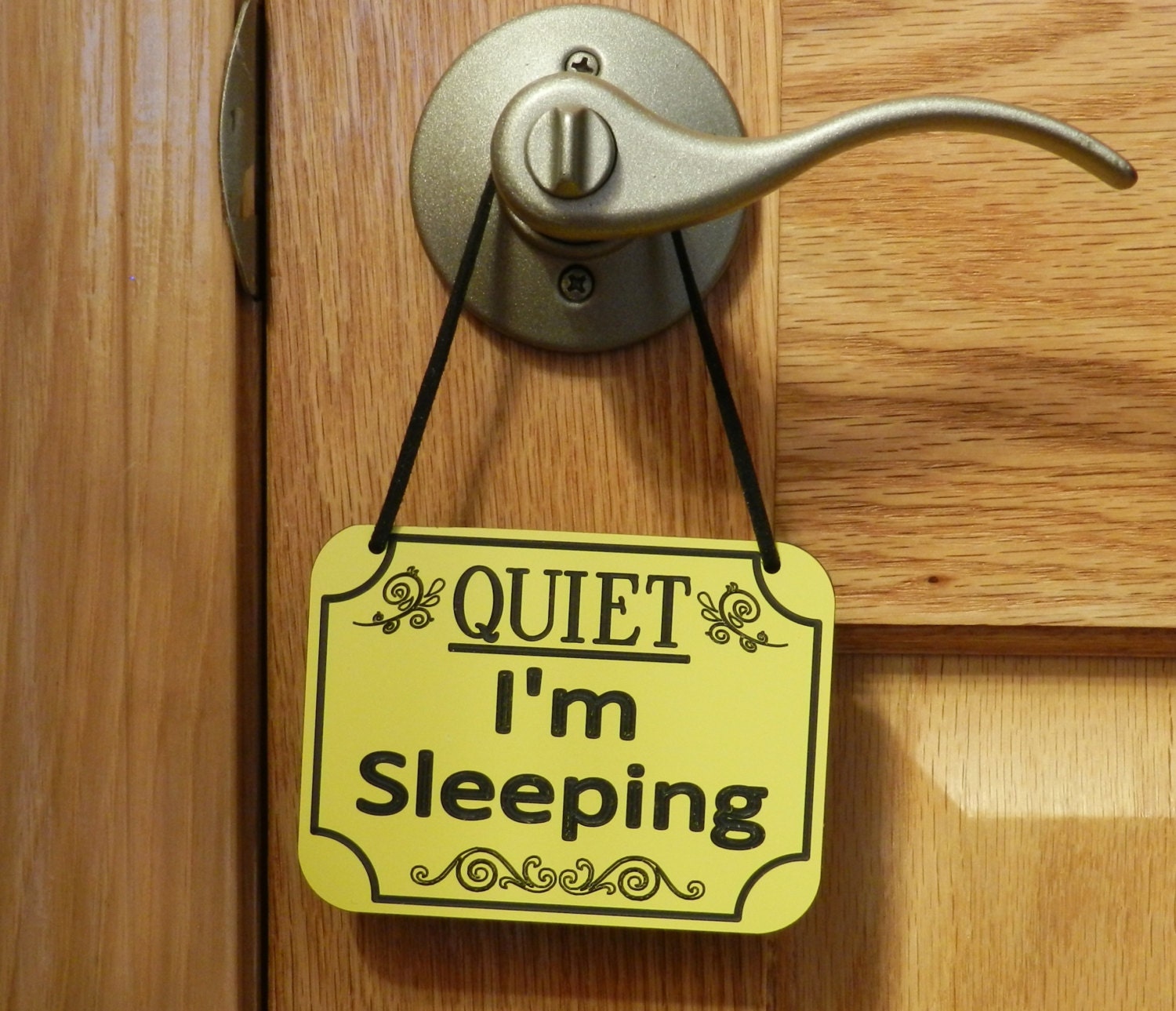 Quiet I'm Sleeping DO NOT DISTURB Sign Door by EngravedBlessings