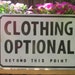 Clothing Optional Sign Metal