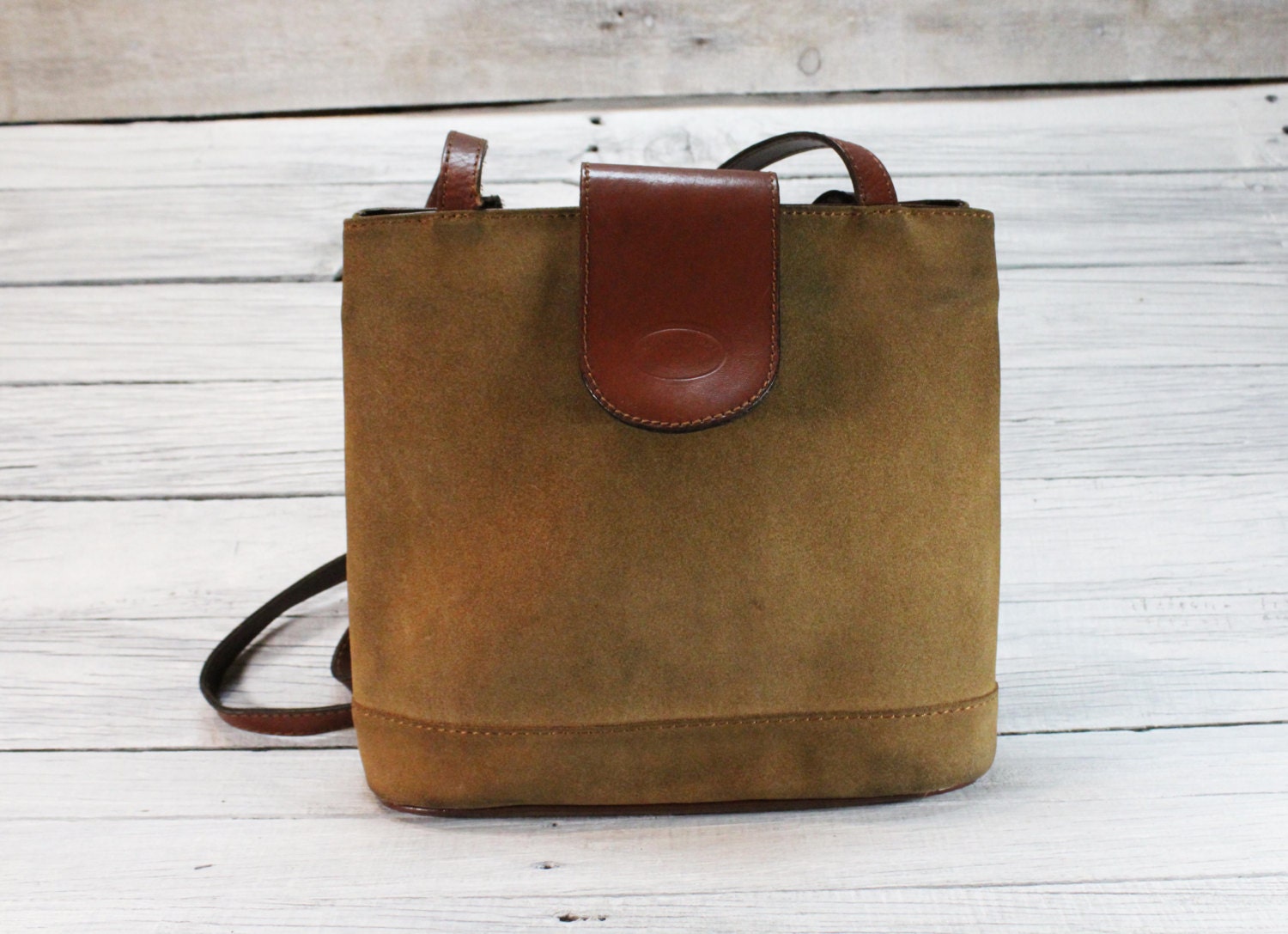 Vintage Suede and Leather 1990s Handbag Twiggy Purse Ultra Mod Purse ...