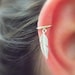 Feather Cartilage hoop Earring Feather piercing silver hoop