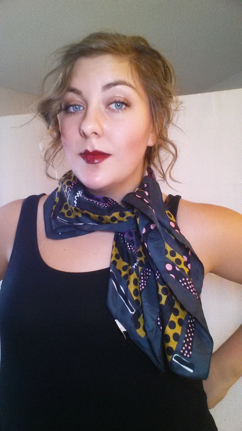 Dots on Dots 80’s Grey Scarf – Haute Juice