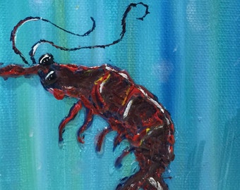 Shrimp painting | Etsy