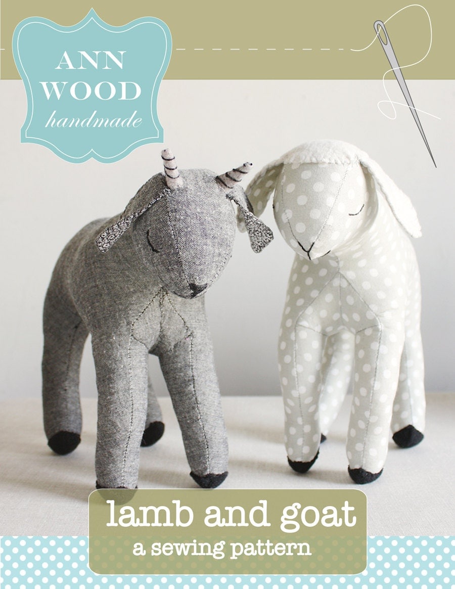 a sewing pattern : sleepy lamb and goat
