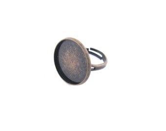 8mm adjustable ring blanks silver plated DIY ring by bunnysundries