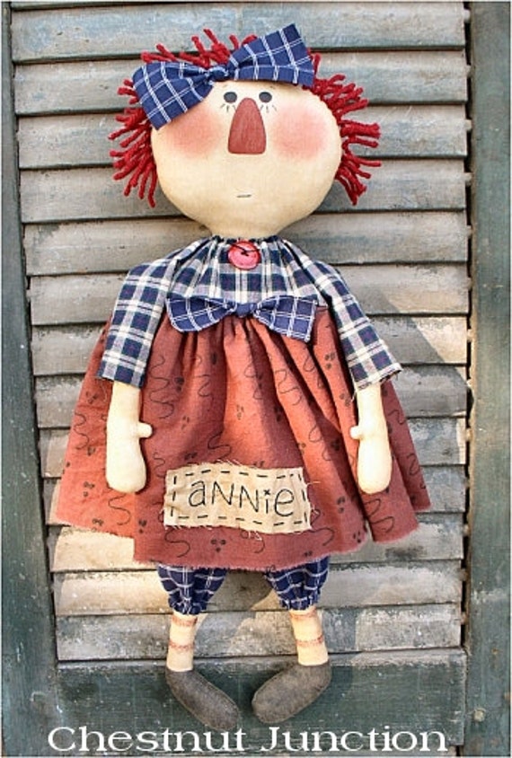 Annie EPATTERN...primitive country craft cloth doll digital
