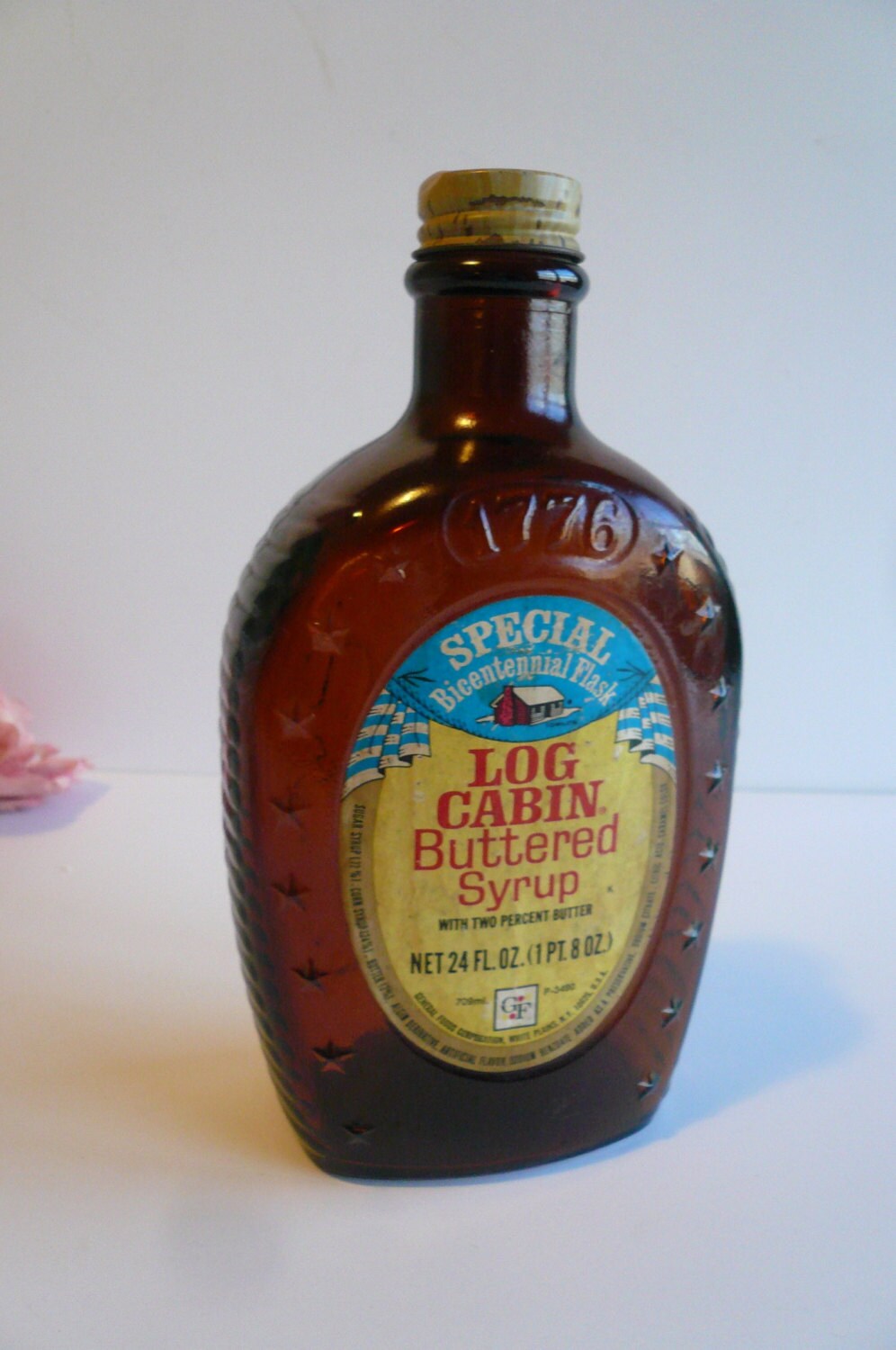 Vintage Brown Bottle Log Cabin Syrup Bottle Bicentennial Bottle – Haute ...